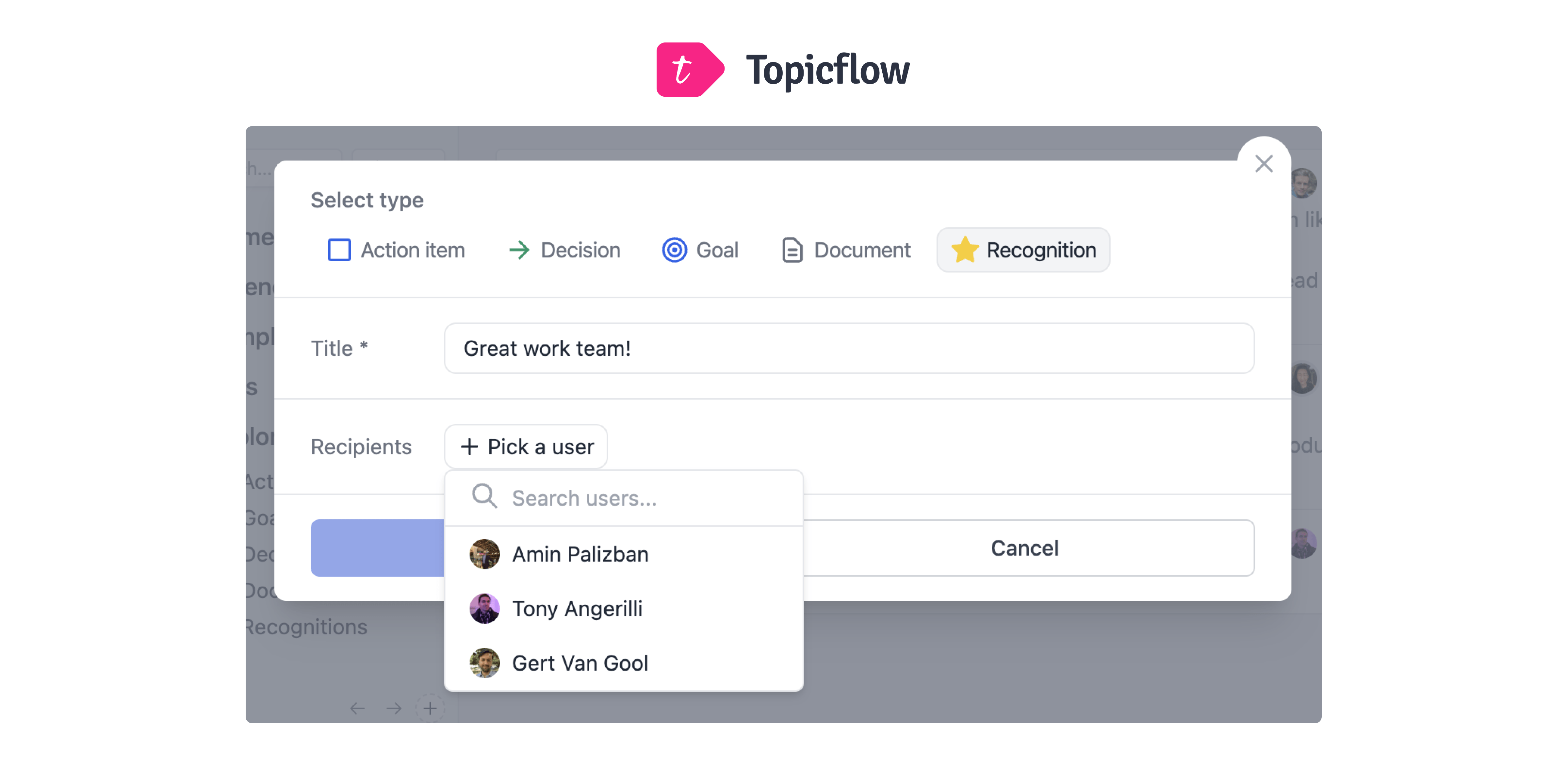Recognitions - Topicflow