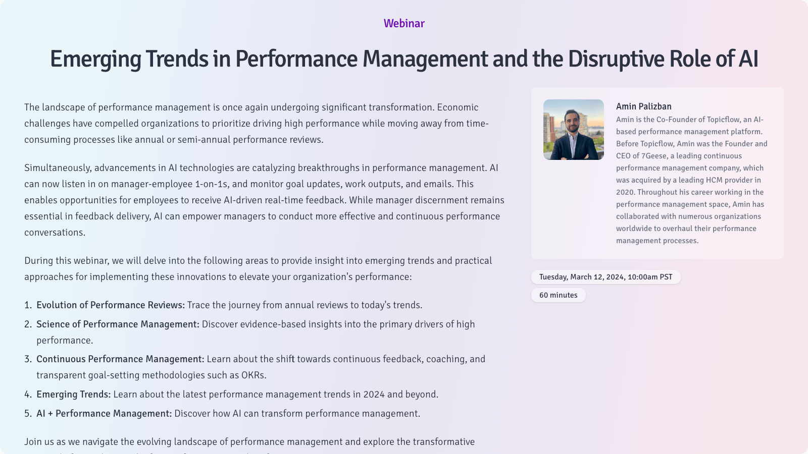 Webinar: Emerging Trends in Performance Management and the Disruptive ...