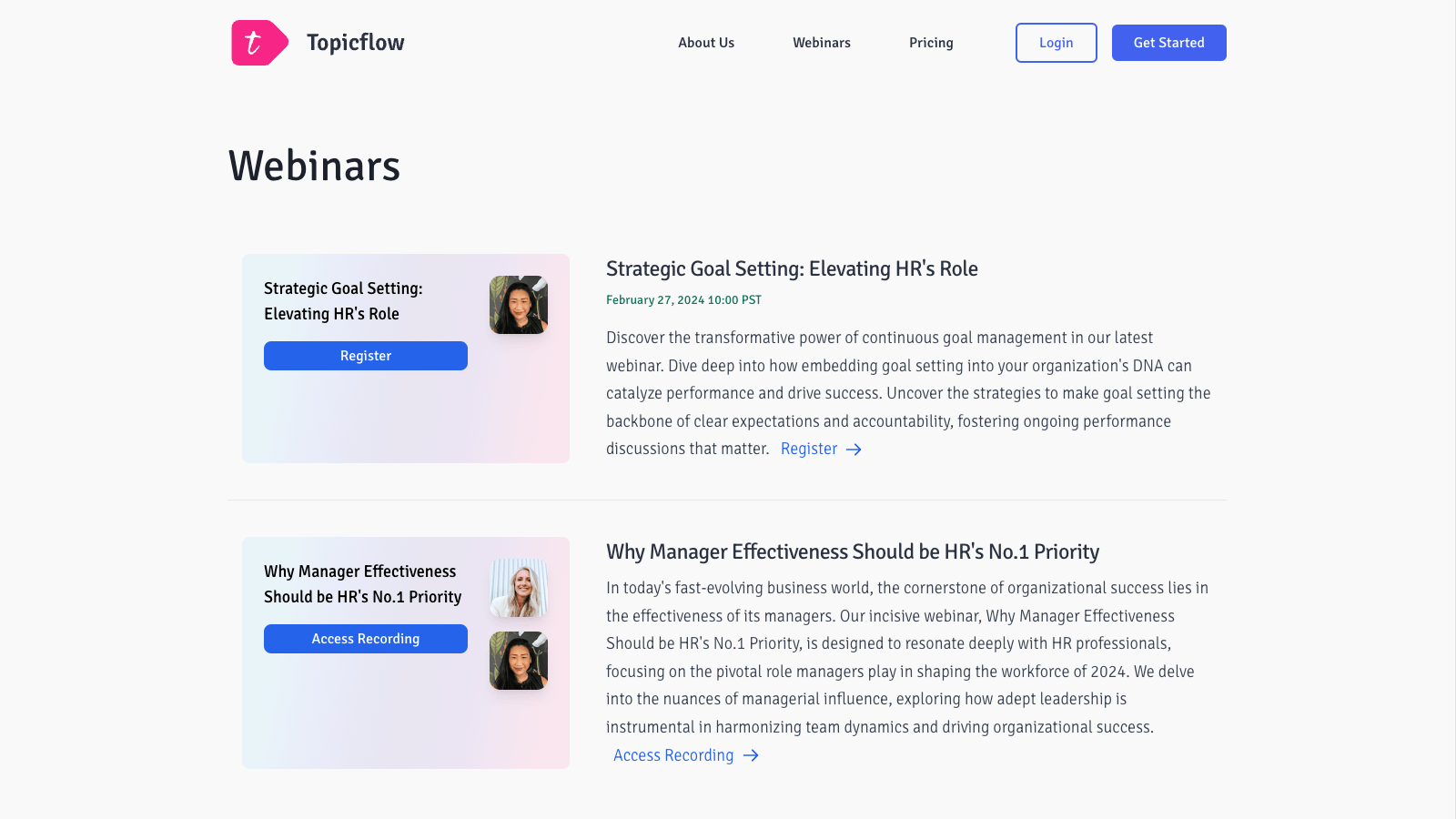 Webinars - Topicflow